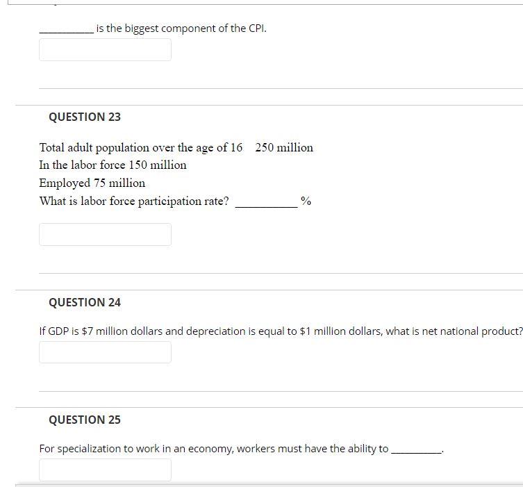 Solved is the biggest component of the CPI. QUESTION 23 | Chegg.com