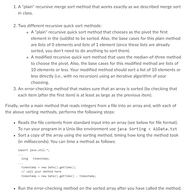 1. A "plain" recursive merge sort method that works | Chegg.com