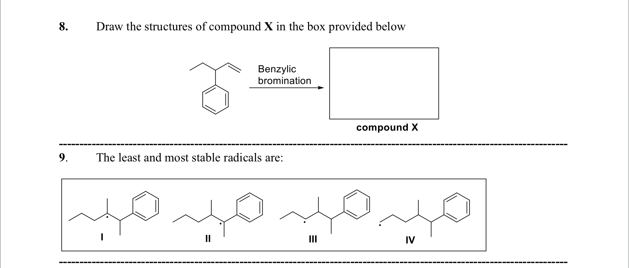 Solved 8. Draw the structures of compound X in the box | Chegg.com