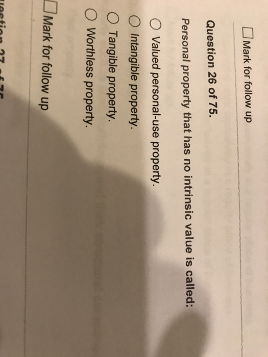 Solved Mark for follow up Question 26 of 75. Personal | Chegg.com