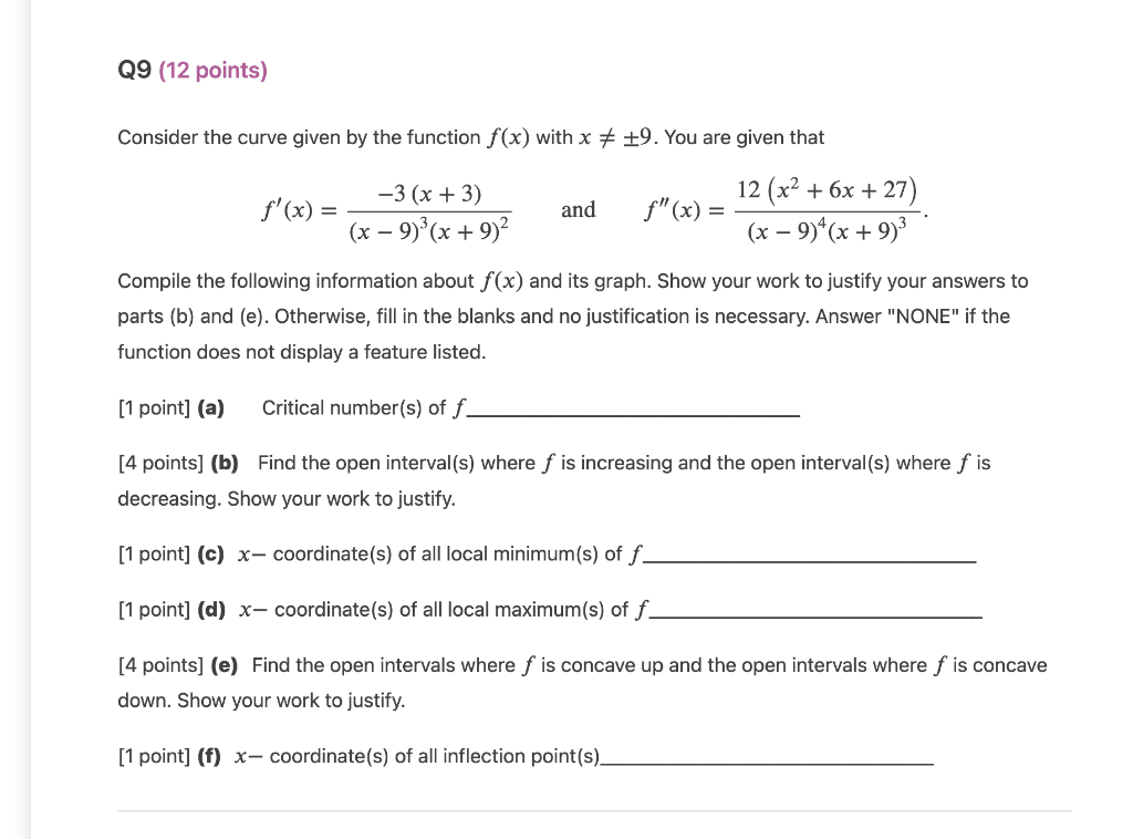 Solved Q9 (12 points) Consider the curve given by the | Chegg.com
