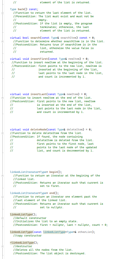 -Overload the insertFirst and insertLast pure virtual | Chegg.com