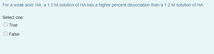 Solved For a weak acid, HA, a 1.0 M solution of HA has a | Chegg.com