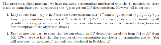 Solved Problem 2. (Partial pivoting.) We can incorporate row | Chegg.com
