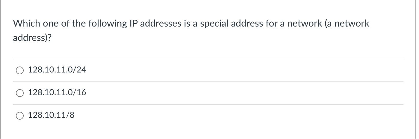 Solved Which one of the following IP addresses (given in | Chegg.com