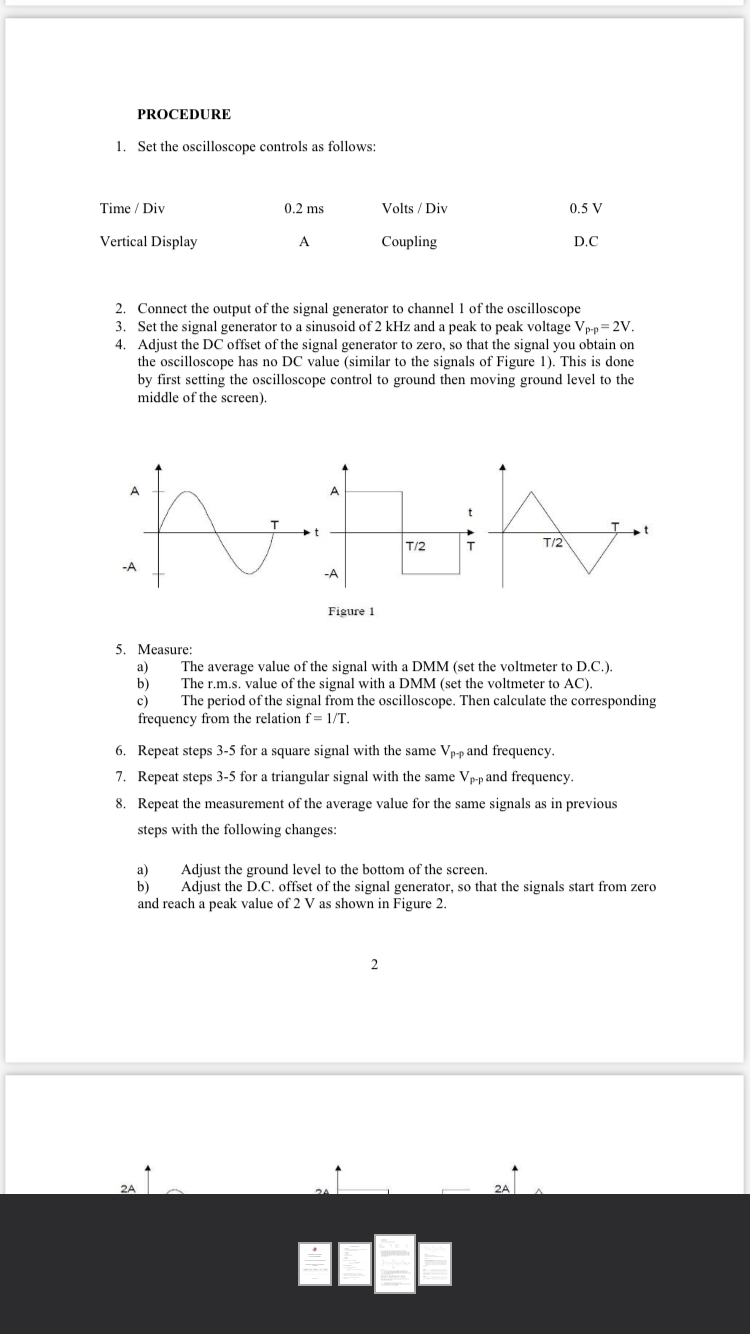 Solved OBJECTIVE 1) To measure the average and root mean | Chegg.com