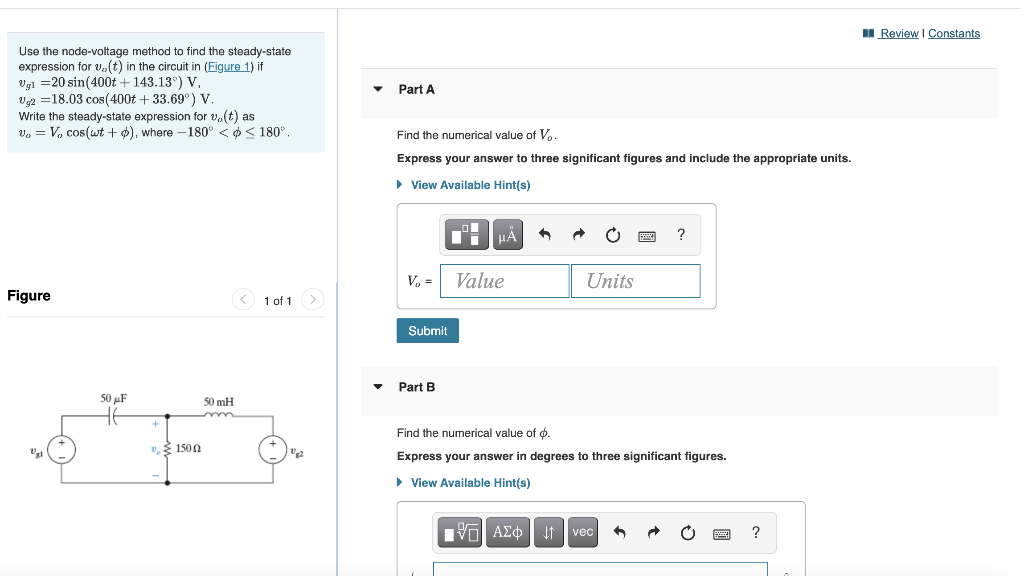 Solved Review Constants Use the node-voltage method to find | Chegg.com