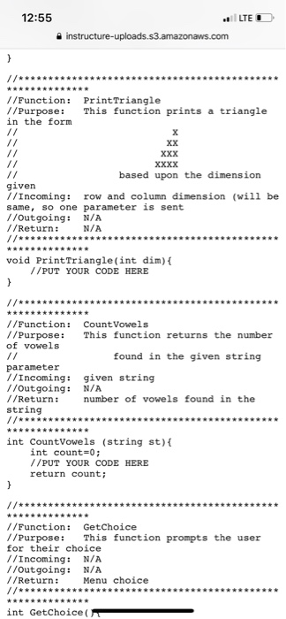 Solved Complete the C++ skeleton program you have been | Chegg.com