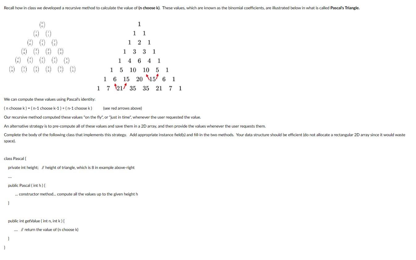 Solved N Choose K N−1 Choose K−1 N−1 Choose K See Red