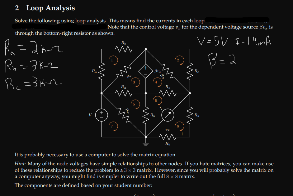 Solved 2 Loop Analysis Solve the following using loop | Chegg.com