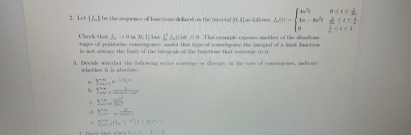 Solved 2. Let {fn} be the sequence of functions defined on | Chegg.com