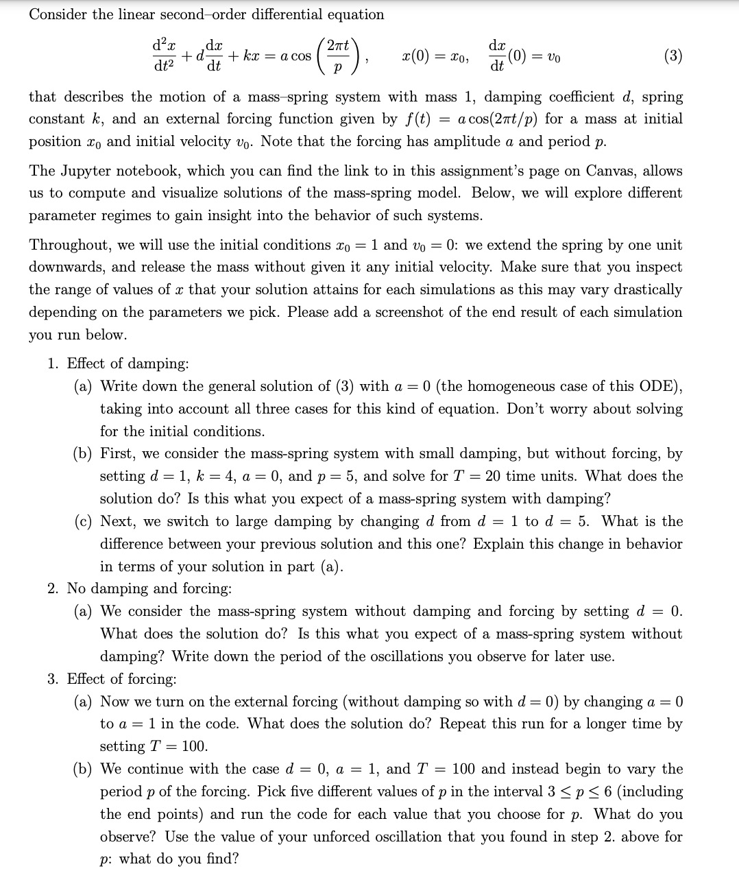 Solved Consider the linear second-order differential | Chegg.com
