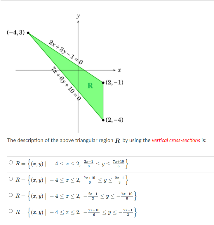 Solved у (-4,3) 2x+3y-1=0 X (2,-1) R 7x+6y + 10 = Q (2,-4) | Chegg.com