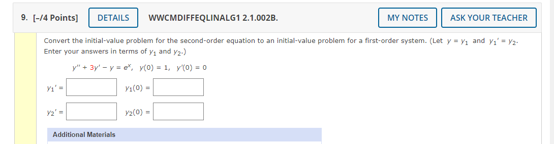 Solved Convert The Initial Value Problem For The