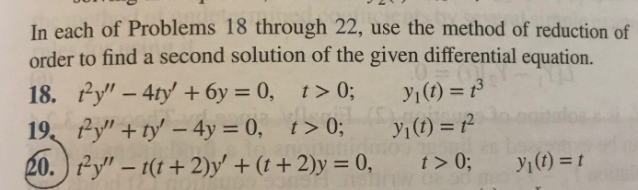 Solved In each of Problems 18 through 22, use the method of | Chegg.com