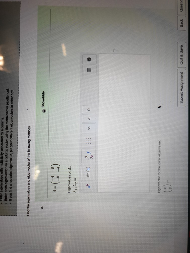 Solved . Enter eigenvalues with multiplicity, separated by a | Chegg.com
