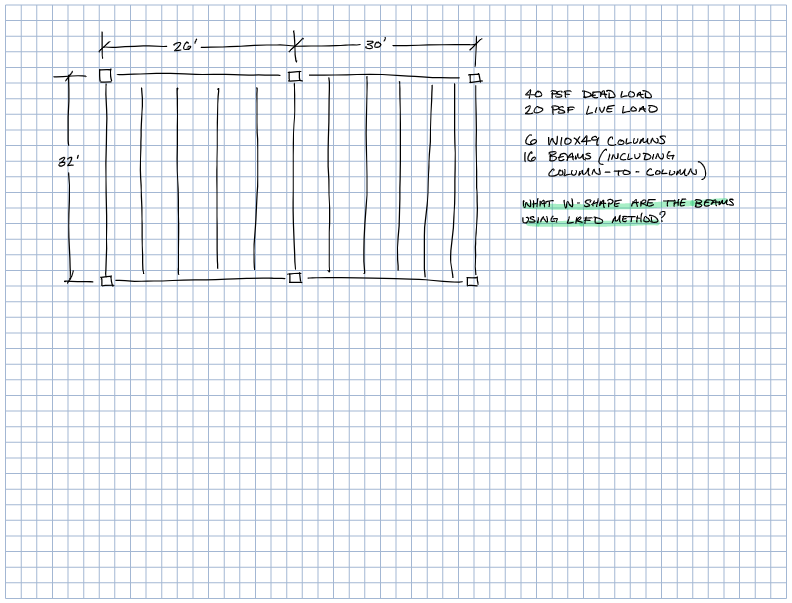 Solved 20'- X 30 모 40 PSF DEAD LOAD 20 PSF LIVE LOAD 32' CO | Chegg.com