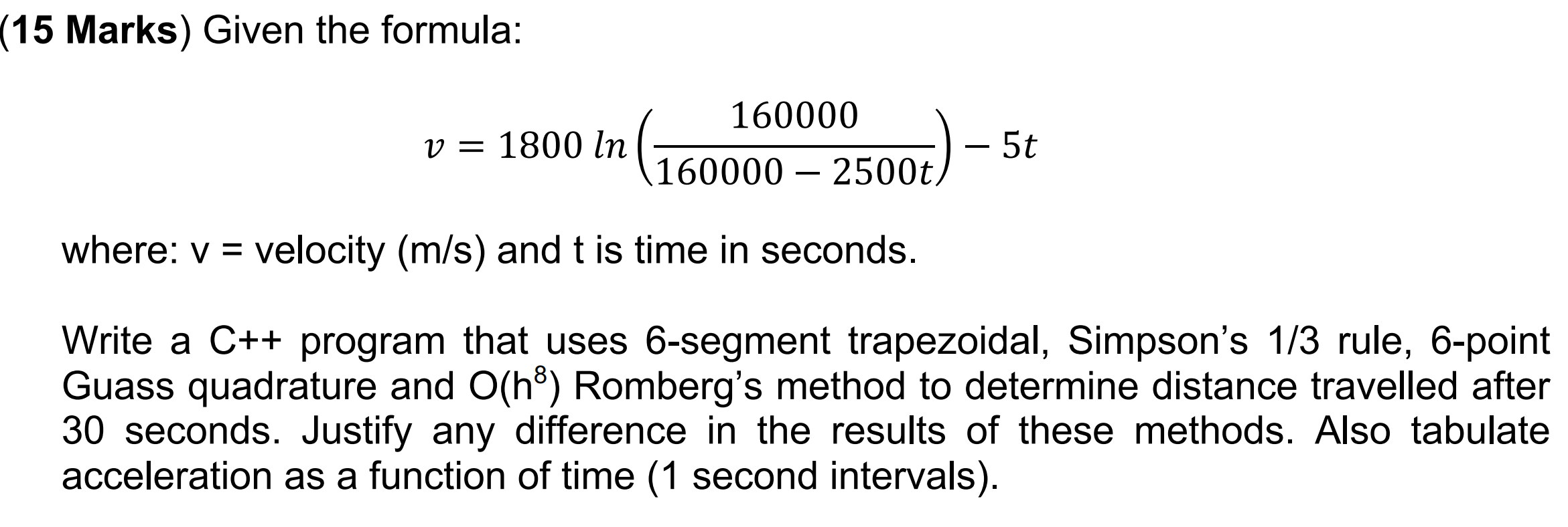 Solved (15 Marks) Given the formula: | Chegg.com