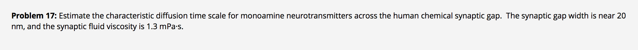 Solved Problem 17: Estimate the characteristic diffusion | Chegg.com