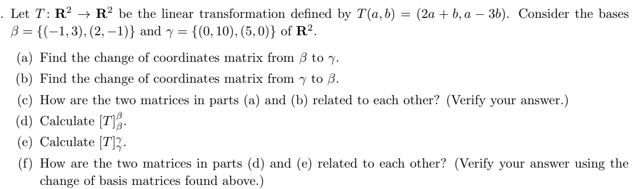 Solved This is a Linear Algebra question: 1. Let T : R2 → R2 | Chegg.com
