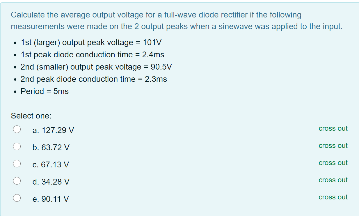 Solved Calculate the average output voltage for a full-wave | Chegg.com