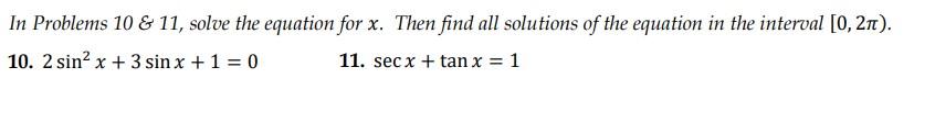 Solved Solve the equation for X then, find all solutions of | Chegg.com