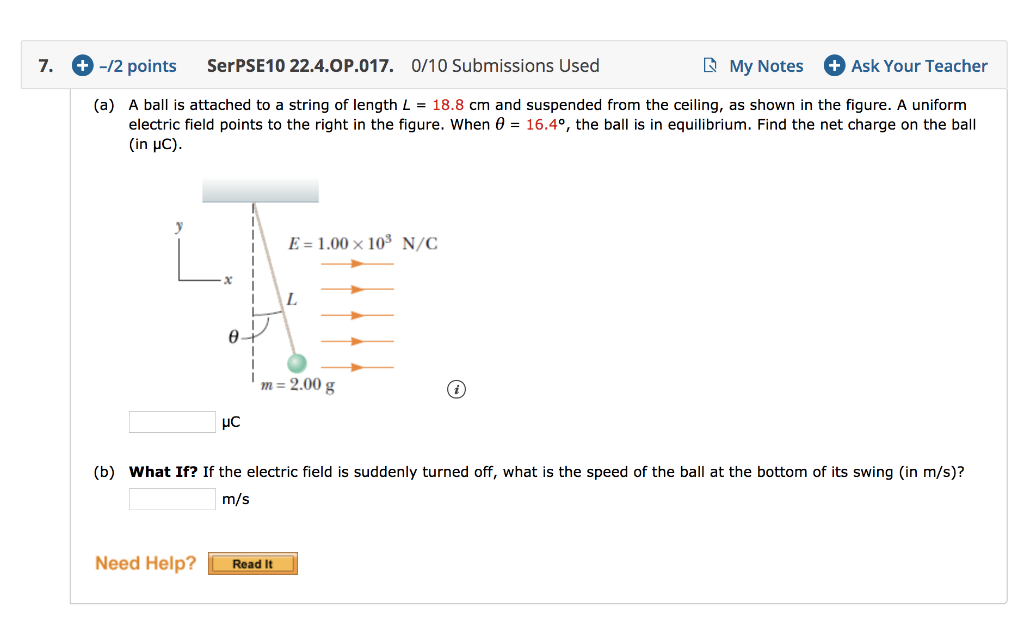 Solved 7. +-/2 points SerPSE10 22.4.OP.017.0/10 Submissions | Chegg.com Solved 7. +-/2 points SerPSE10 22.4.OP.017.0/10 Submissions | Chegg.com
