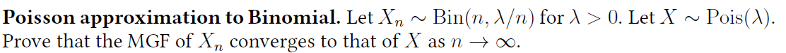 Solved Poisson approximation to Binomial. Let Xn∼Bin(n,λ/n) | Chegg.com