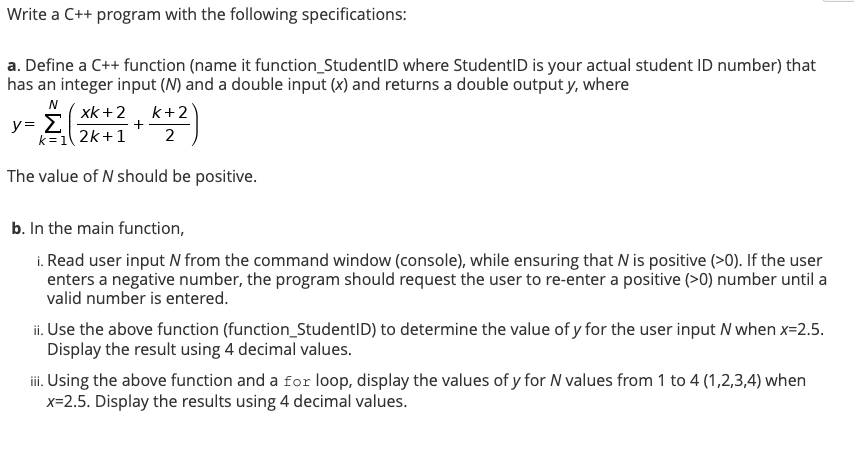 Solved Write a C++ program with the following | Chegg.com