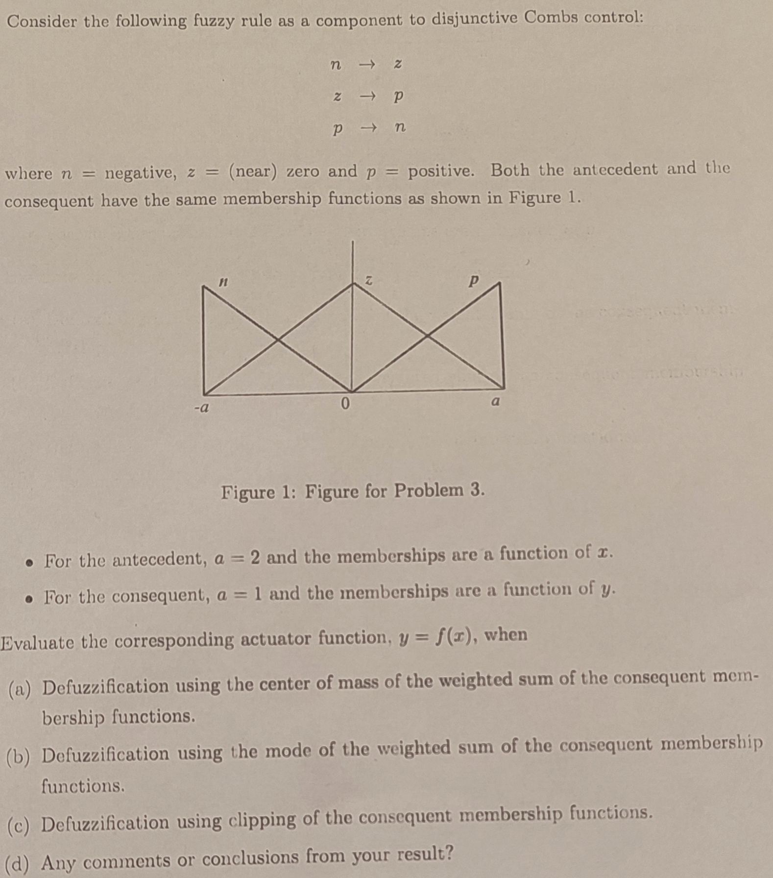 Solved Consider the following fuzzy rule as a component to | Chegg.com