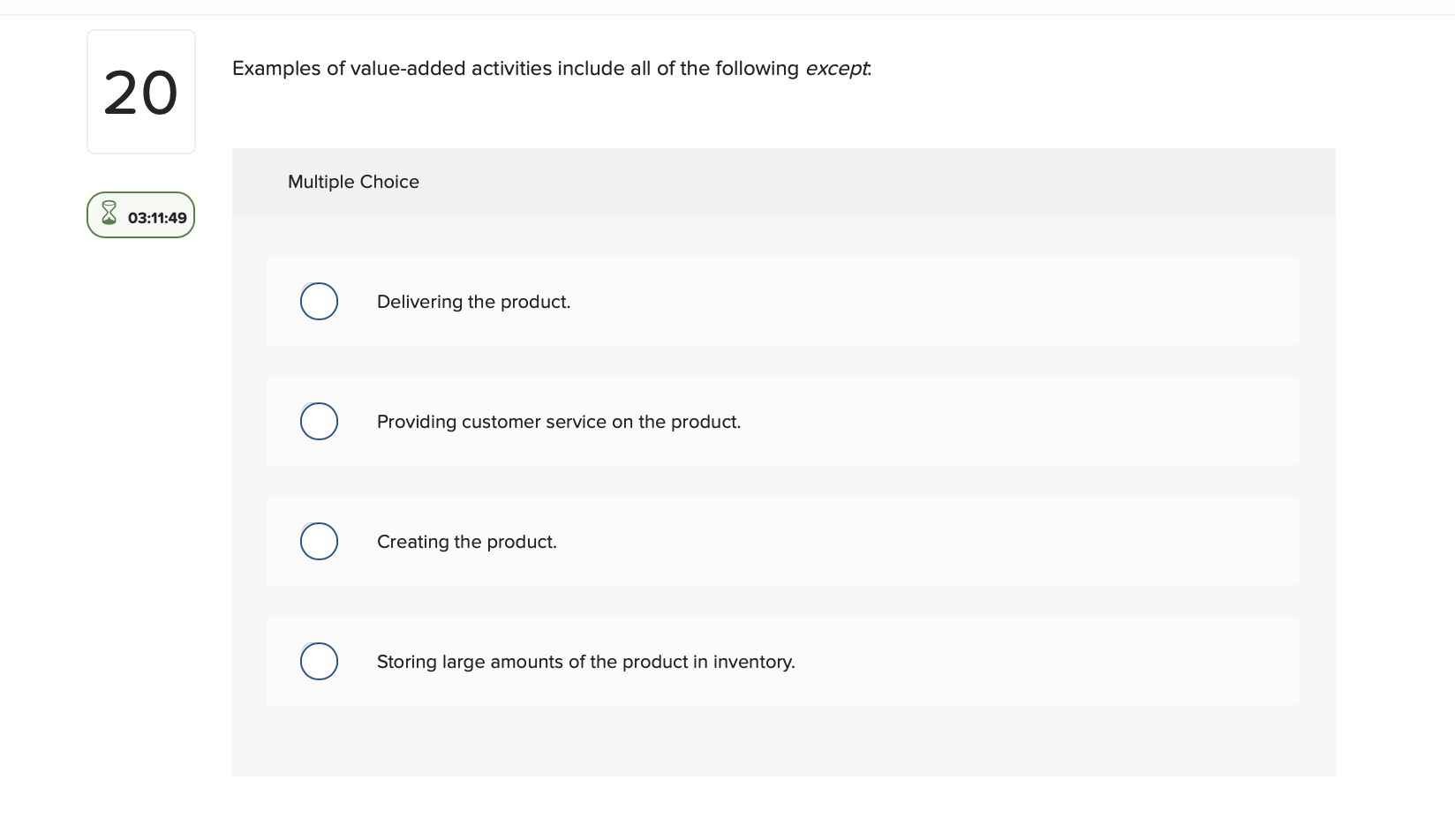 Solved Examples of value-added activities include all of the | Chegg.com
