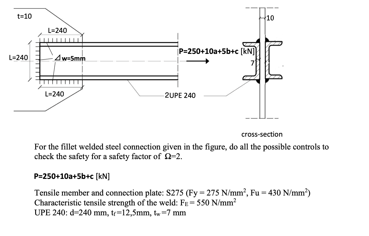 For the fillet welded steel connection given in the | Chegg.com