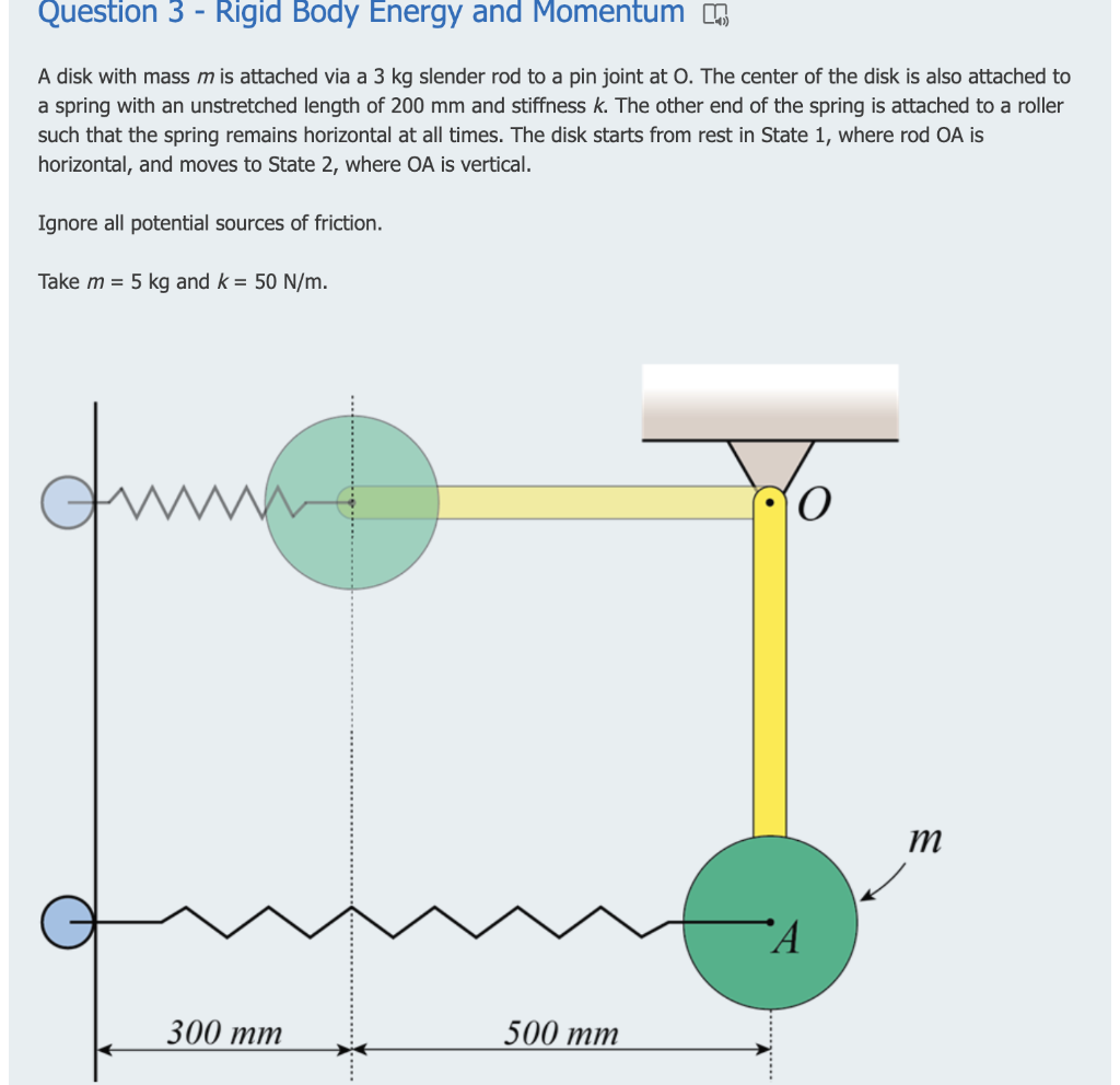 Solved Question 3 - Rigid Body Energy and Momentum A disk | Chegg.com