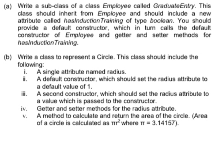 Solved (a) Write a sub-class of a class Vehicle called Car. | Chegg.com