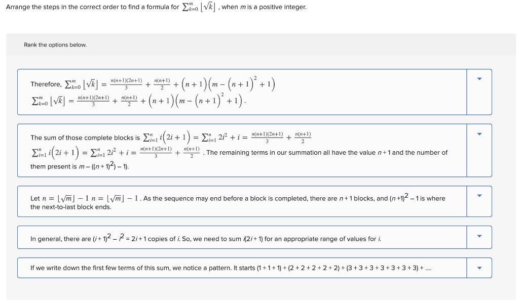Solved Arrange the steps in the correct order to find a | Chegg.com