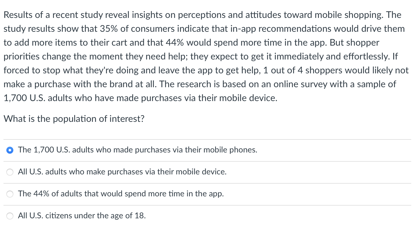 Solved Results of a recent study reveal insights on | Chegg.com