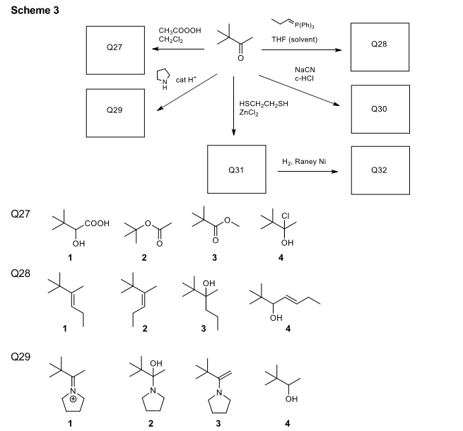 Solved Scheme 3 PiPh) CH3COOOH CH2CH2 THF (solvent) Q27 028 | Chegg.com