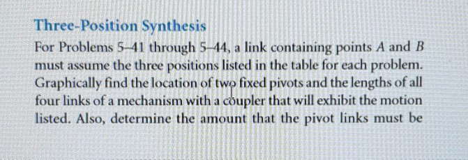 Solved Three-Position Synthesis For Problems 5-41 through | Chegg.com
