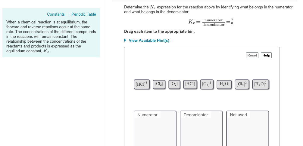 Solved Determine the Kc expression for the reaction above by | Chegg.com