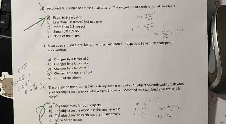 Solved An object falls with a net force equal to zero. The | Chegg.com