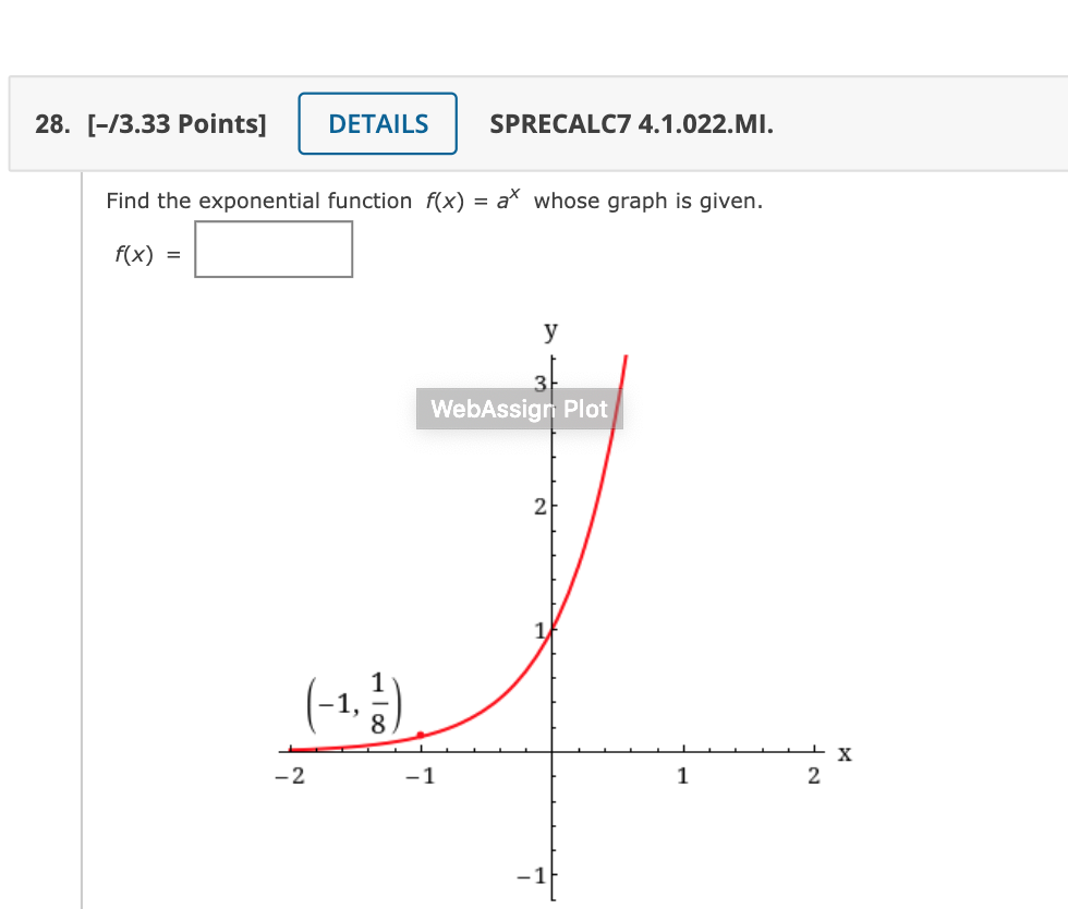 Solved 28. [-/3.33 Points] DETAILS SPRECALC7 4.1.022.MI. | Chegg.com