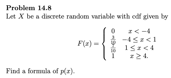 Solved Problem 148 Let X Be A Discrete Ran 