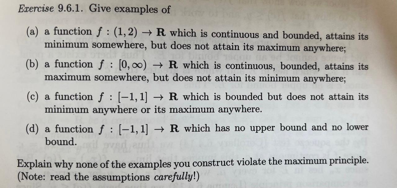Solved Exercise 9.6.1. Give examples of (a) a function | Chegg.com