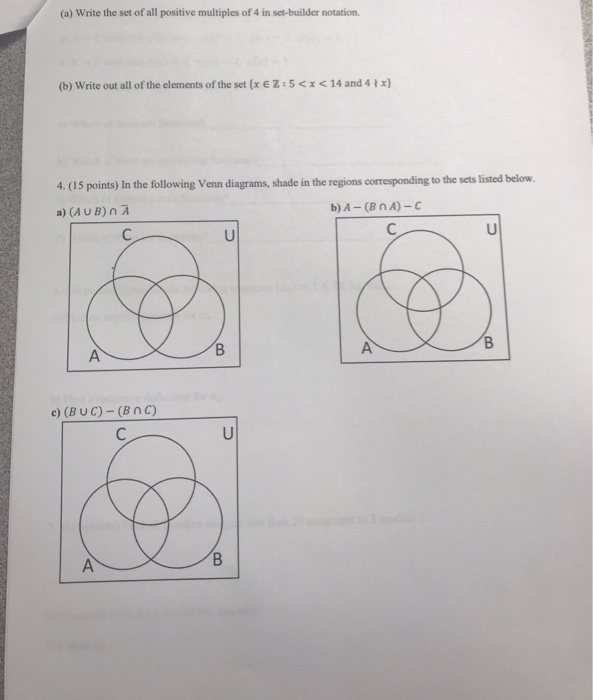 Solved (a) Write the set of all positive multiples of 4 in | Chegg.com