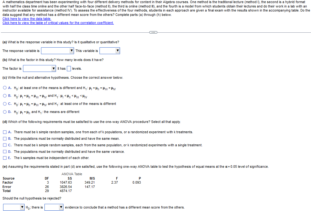 Solved A mathematics department has been experimenting with | Chegg.com Solved A mathematics department has been experimenting with | Chegg.com