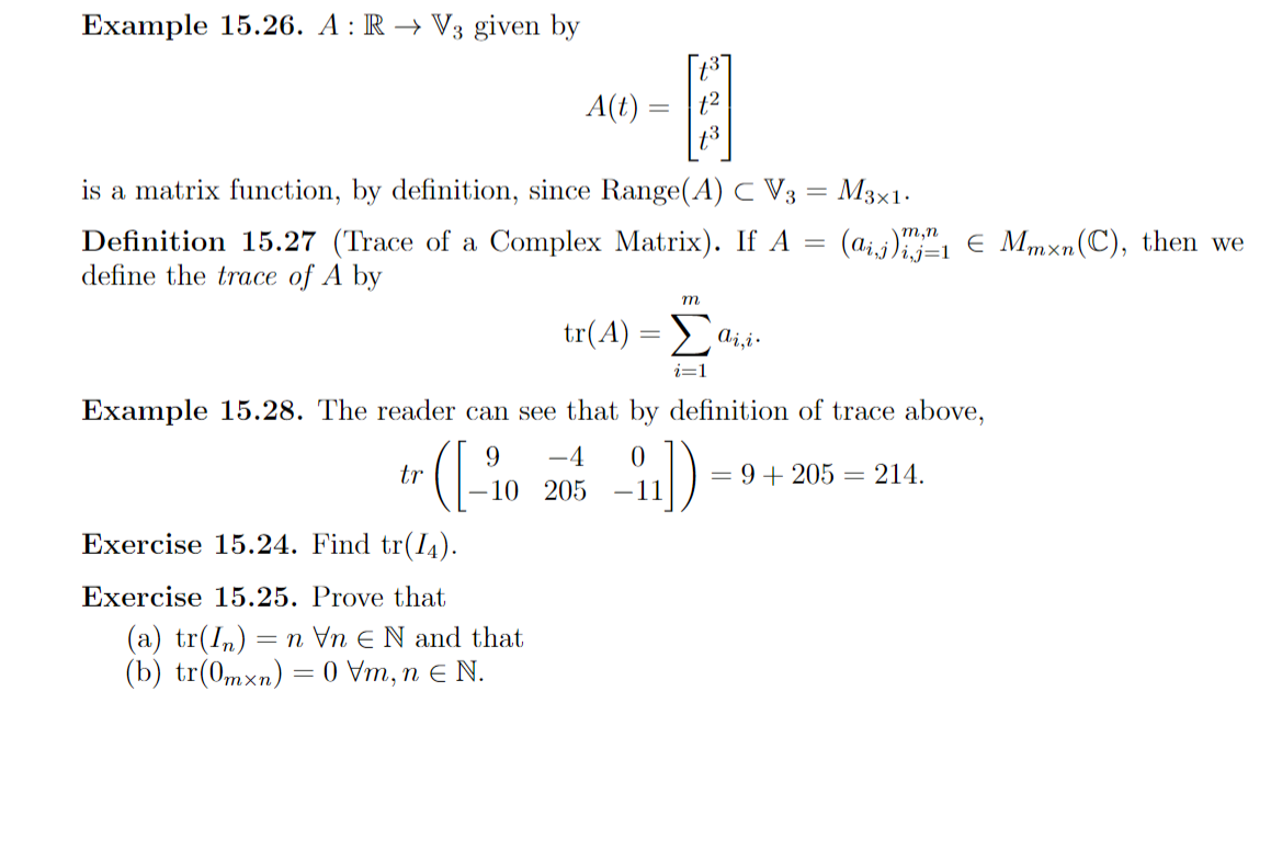 Solved Example 15.26. A:R + V3 given by A(t) t2 73 is a | Chegg.com