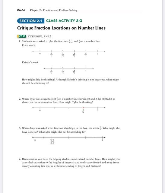 Solved 1. Students were asked to plot the fractions 41+22 | Chegg.com