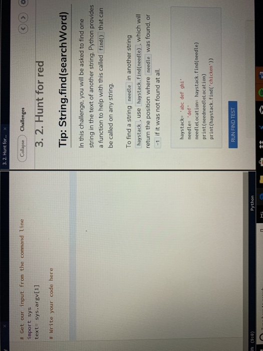 Solved Collapse Challenges import sys text sys.argv[1] 3. 2. | Chegg.com