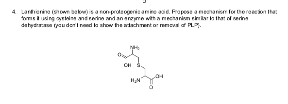 Solved Lanthionine (shown below) is a non-proteogenic amino | Chegg.com