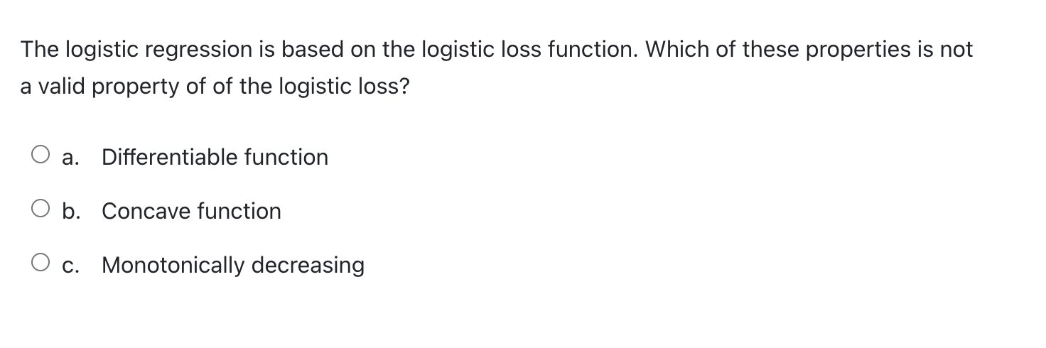 Solved The logistic regression is based on the logistic loss | Chegg.com